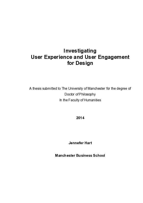 (PDF) Investigating User Experience and User Engagement for Design