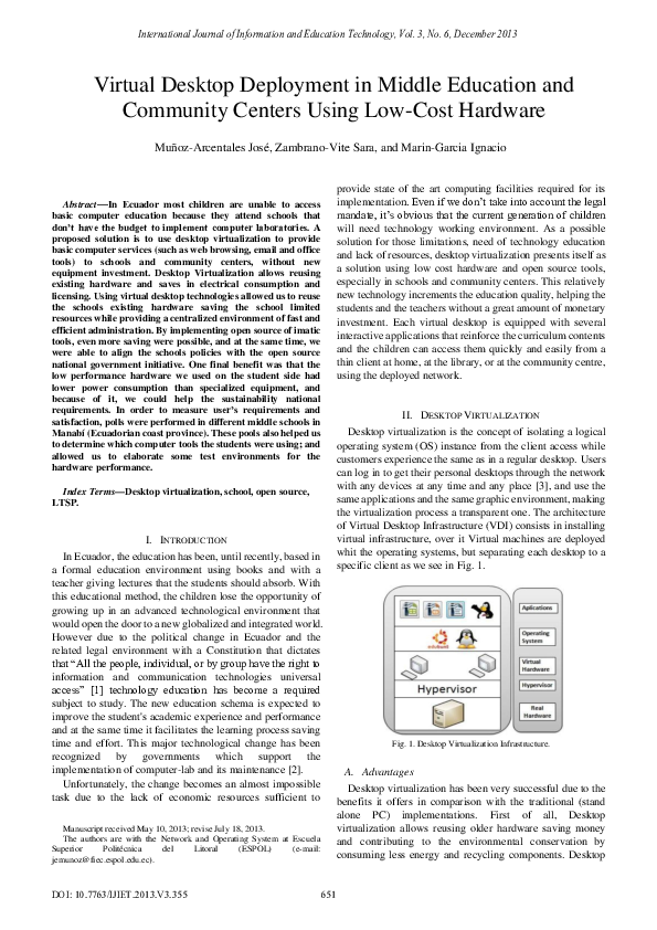 (PDF) Virtual Desktop Deployment in Middle Education and Community ...