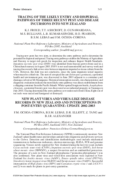 (PDF) Tracing of the likely entry and dispersal pathways of three ...