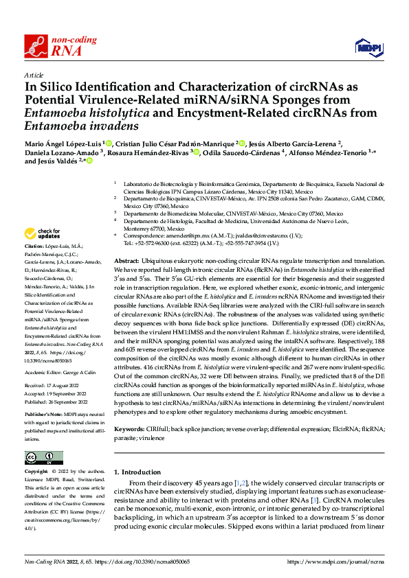 (PDF) In Silico Identification and Characterization of circRNAs as ...