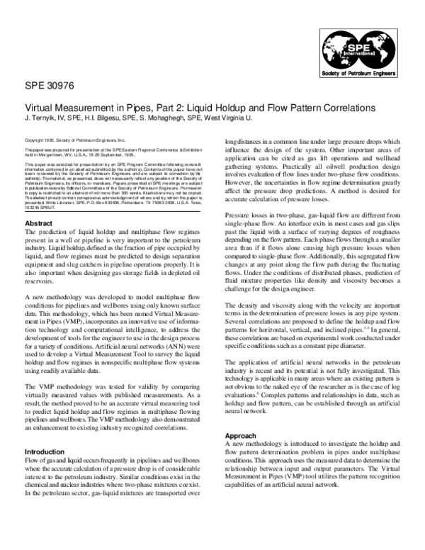 (PDF) Virtual Measurement in Pipes: Part 2-Liquid Holdup and Flow ...