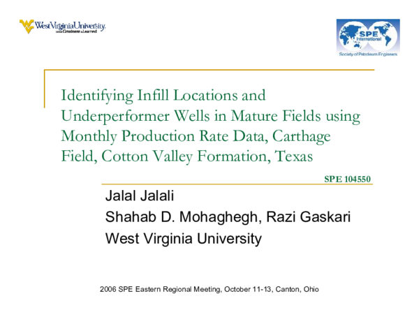 (PDF) Identifying Infill Locations and Underperformer Wells in Mature ...