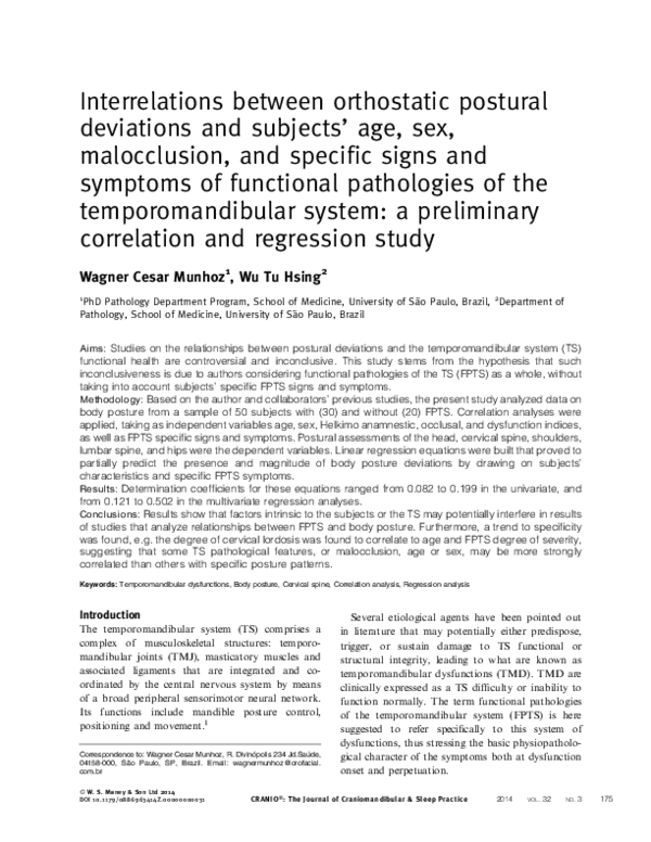 (PDF) Interrelations between orthostatic postural deviations and ...