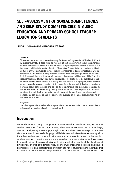 (PDF) Self-assessment of social competencies and self-study ...