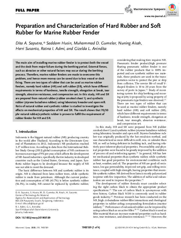 (PDF) Preparation and Characterization of Hard Rubber and Soft Rubber ...