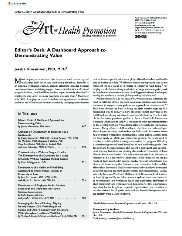 (PDF) The Art of Health Promotion: linking research to practice