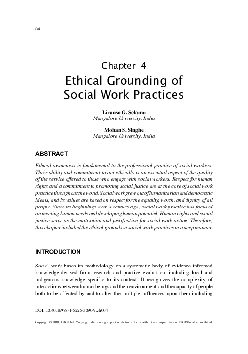 (PDF) Ethical Grounding of Social Work Practices