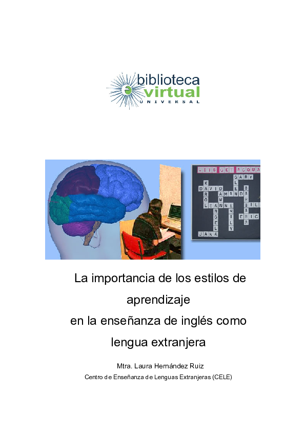 (PDF) La importancia de los estilos de aprendizaje en la enseñanza de inglés como lengua extranjera