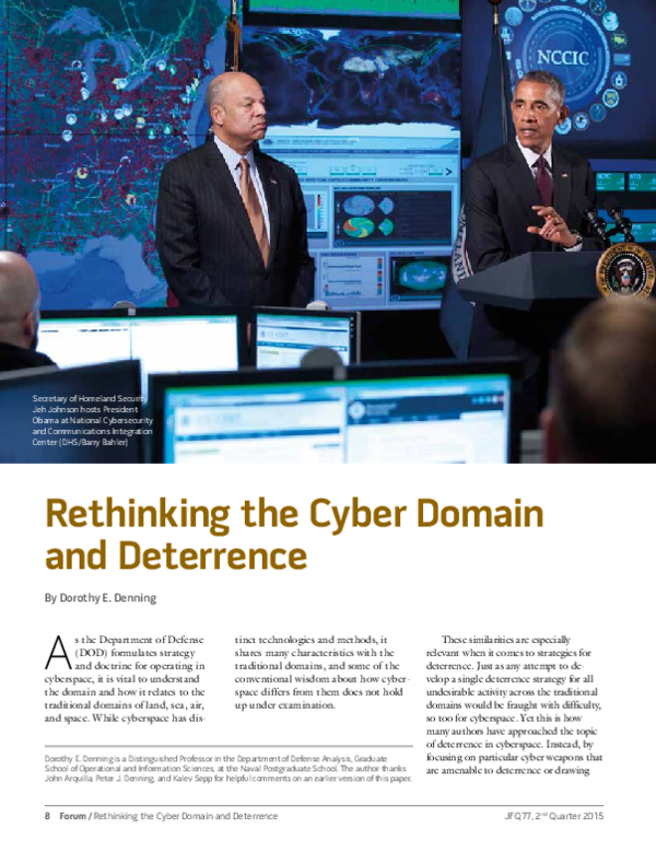 (PDF) Rethinking the Cyber Domain and Deterrence