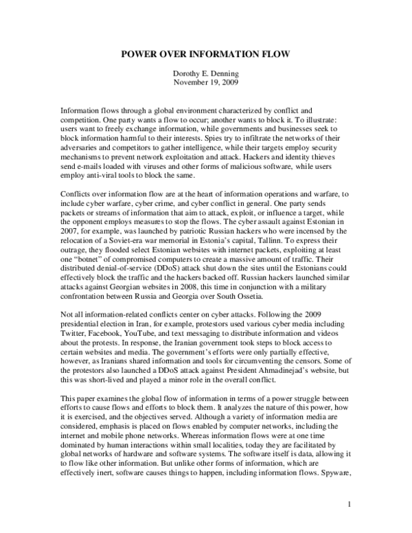 (PDF) Power over Information Flow