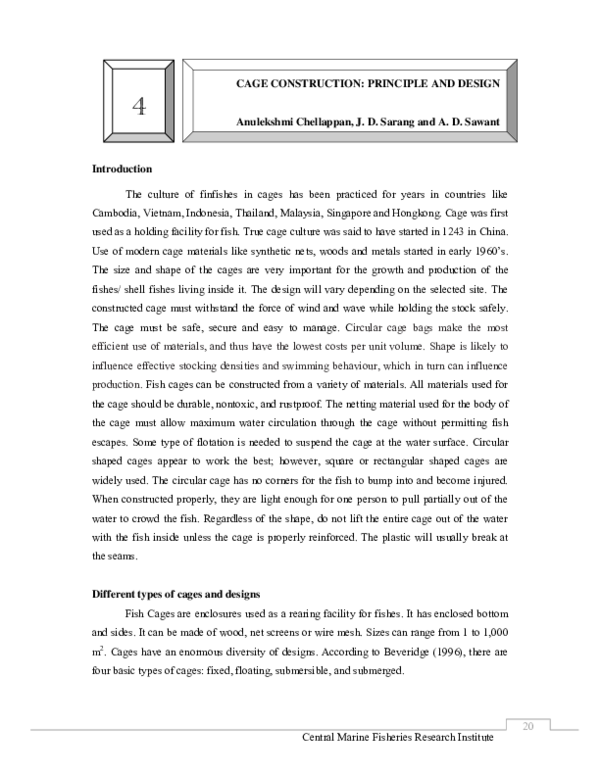 (PDF) Cage construction: principle and design