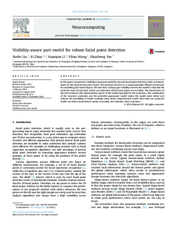 (PDF) Visibility-aware part model for robust facial point detection | Yihao Wang - Academia.edu
