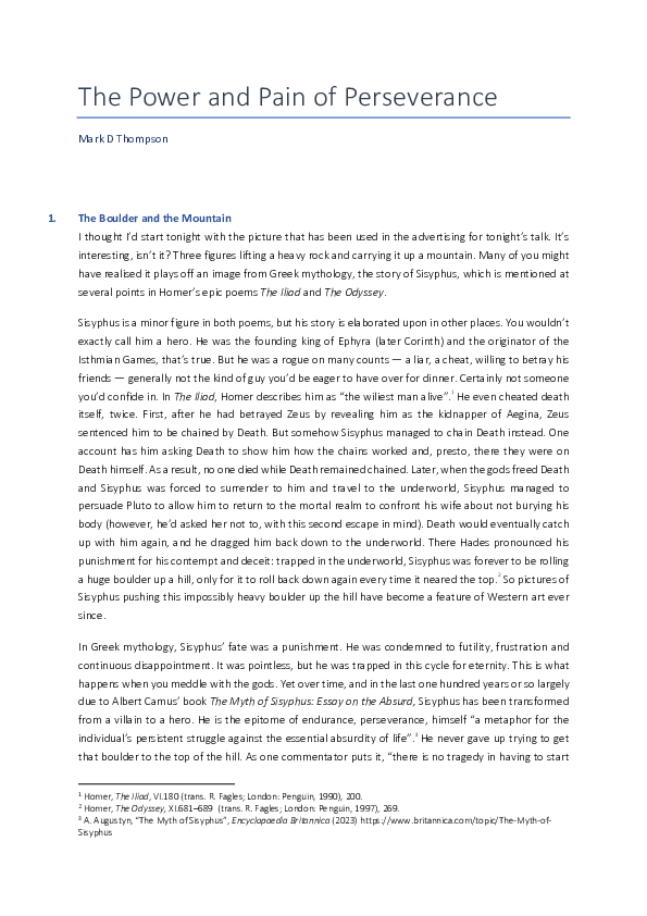 (PDF) The Power and Pain of Perseverance