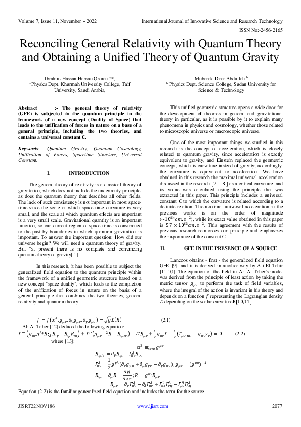 (PDF) The general theory of relativity (GFE) is subjected to the ...