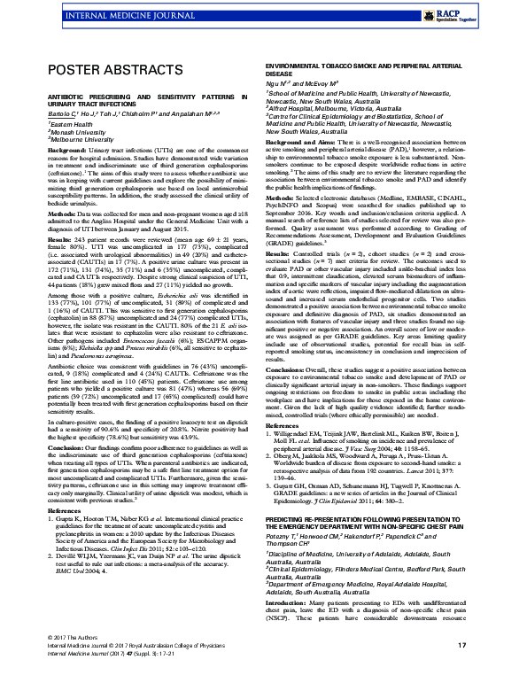 (PDF) Poster Abstracts | Peter Chisholm - Academia.edu
