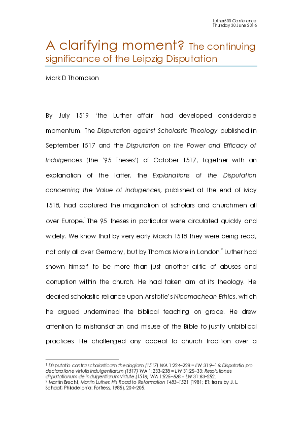 (PDF) Leipzig Disputation