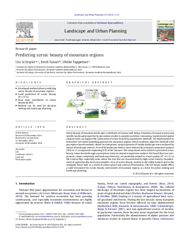 (PDF) Predicting scenic beauty of mountain regions