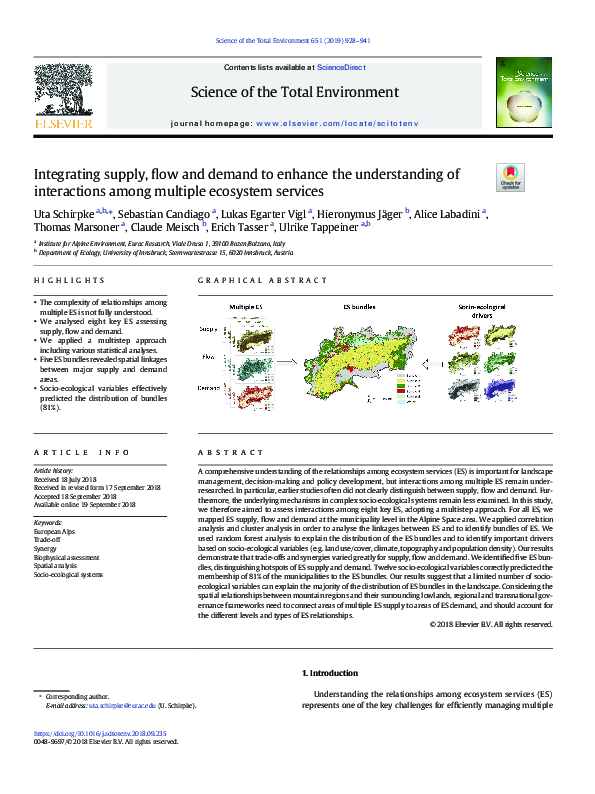 (PDF) Integrating supply, flow and demand to enhance the understanding ...
