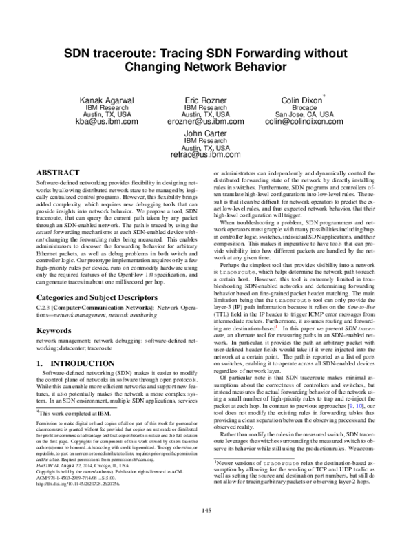 (PDF) SDN traceroute