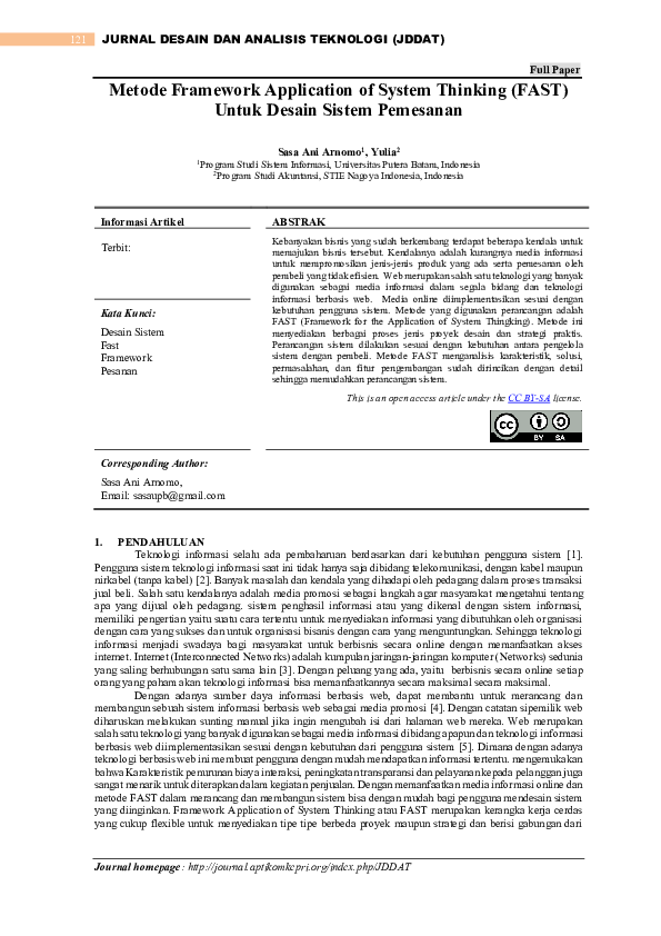 (PDF) Metode Framework Application of System Thinking (FAST) Untuk ...