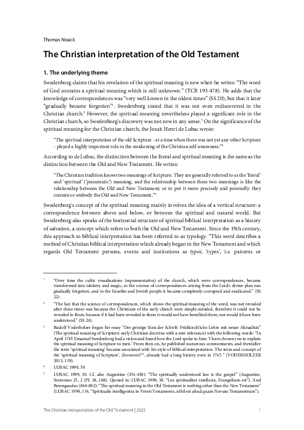 (PDF) The Christian interpretation of the Old Testament
