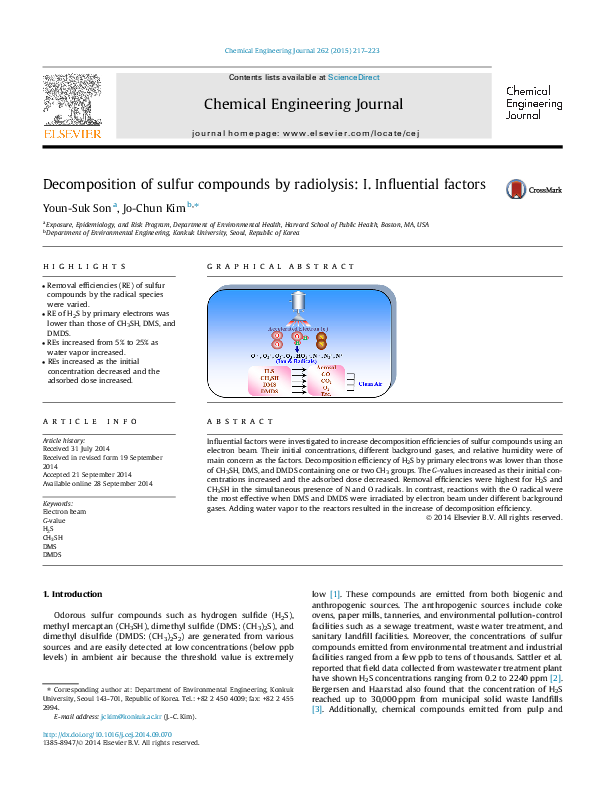 (PDF) Decomposition of sulfur compounds by a radiolysis: III. A hybrid ...