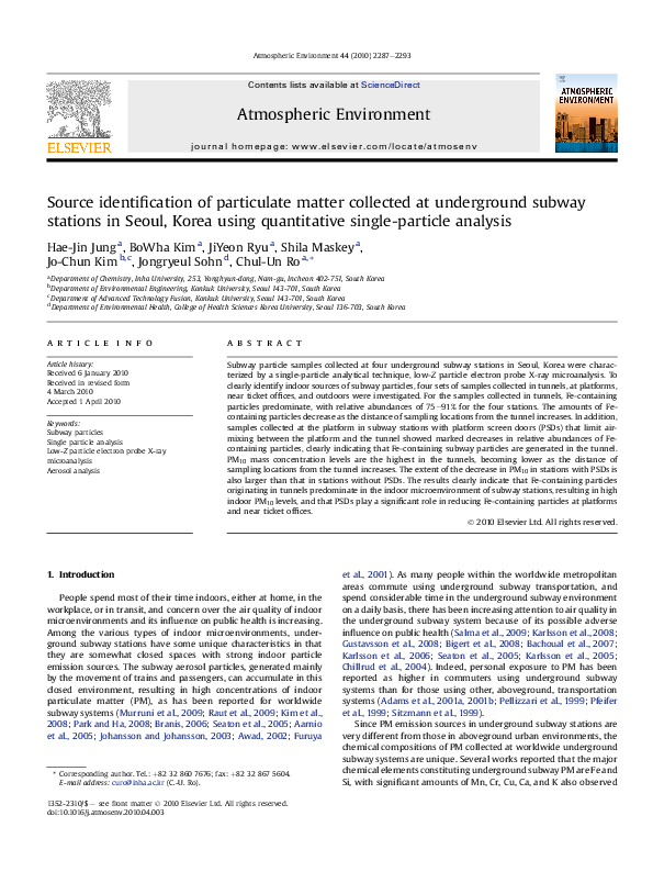 (PDF) Source identification of particulate matter collected at ...