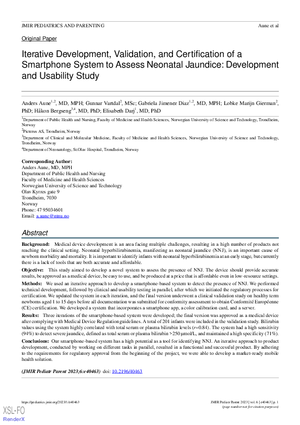 Pdf Iterative Development Validation And Certification Of A Smartphone System To Assess