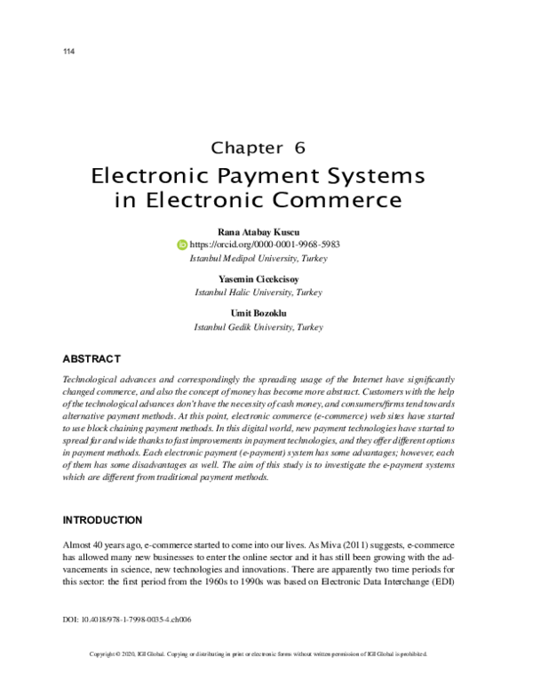 (PDF) Electronic Payment Systems in Electronic Commerce