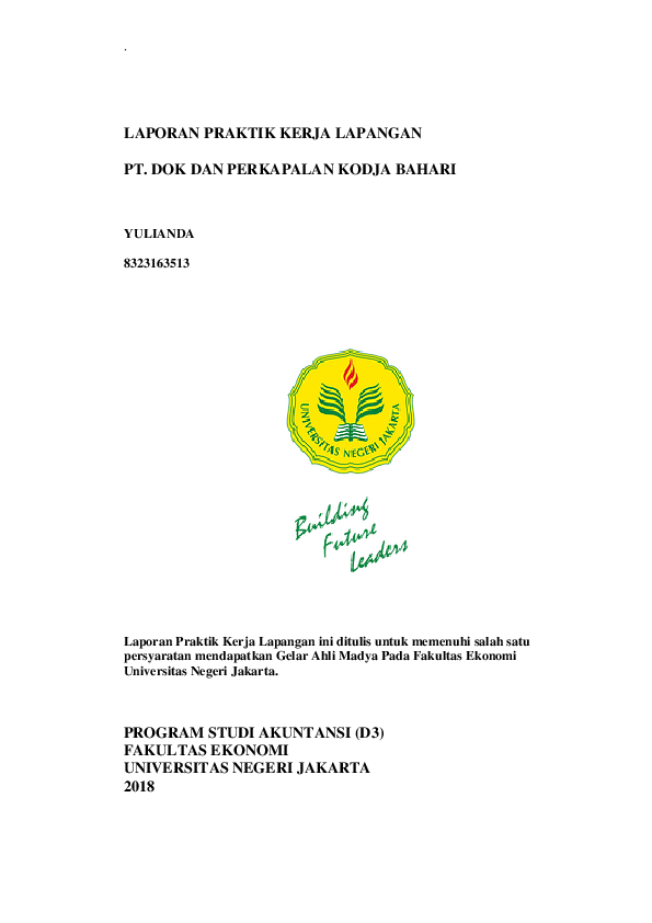 (PDF) Laporan Praktik Kerja Lapangan Pt. Dok Dan Perkapalan Kodja Bahari