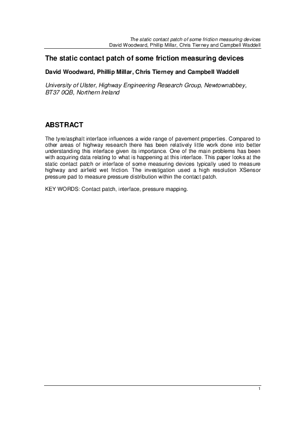 (PDF) Measuring Static Contact Patch in Friction Devices