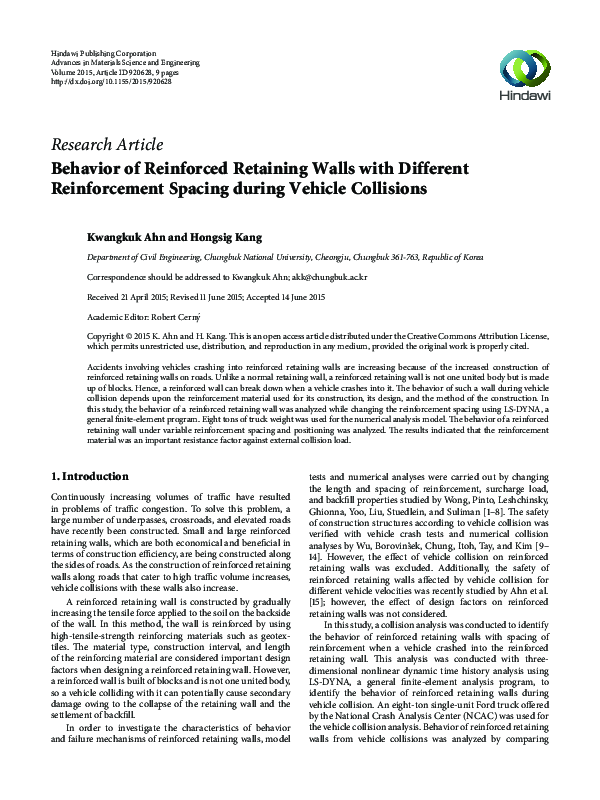 (PDF) Behavior of Reinforced Retaining Walls with Different ...