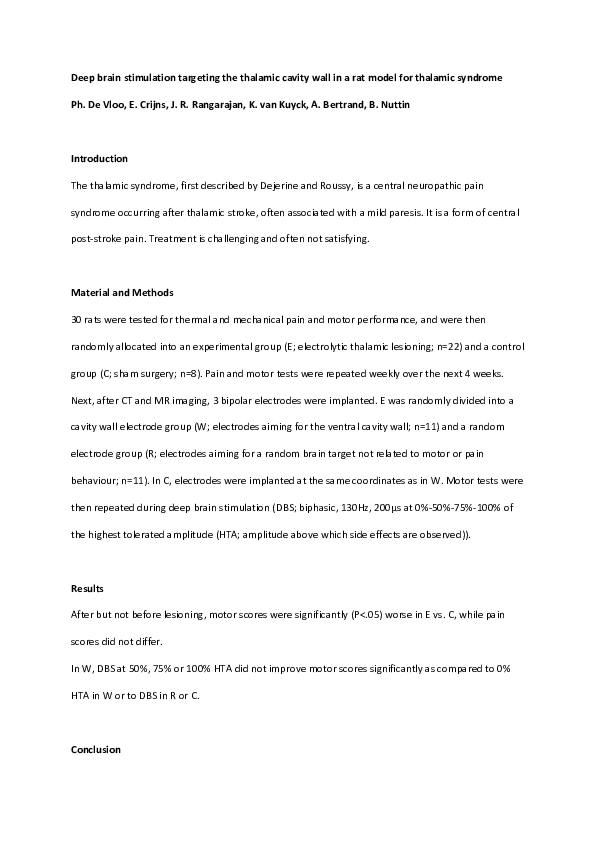 (PDF) Deep brain stimulation targeting the thalamic cavity wall in a ...