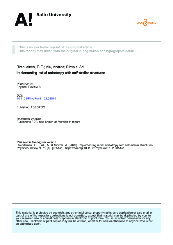 (PDF) Implementing radial anisotropy with self-similar structures ... (PDF) Implementing radial anisotropy with self-similar structures ...