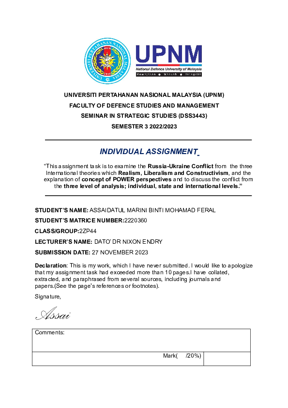 (PDF) RUSSIAN UKRAINE CONFLICT VIEW FROM INTERNATIONAL RELATIONS ...