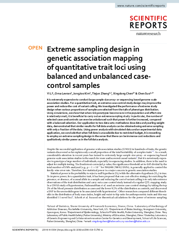(PDF) Genetic Mapping and Quantitative Trait Loci