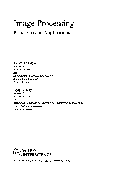 (PDF) Image Processing: Principles and Applications