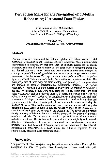 (PDF) Perception Maps for the Navigation of a Mobile Robot using ...