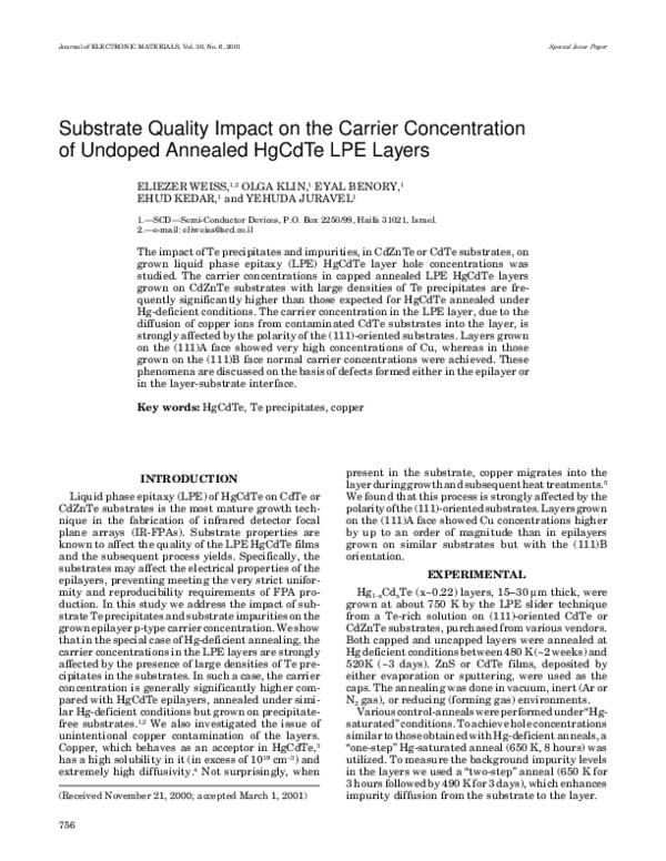 (PDF) Substrate quality impact on the carrier concentration of undoped ...