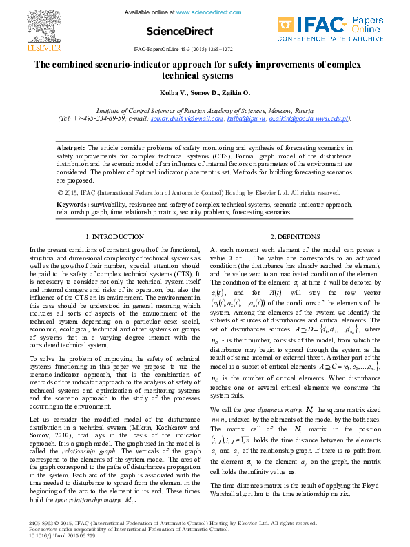 (PDF) Improving Safety in Complex Technical Systems via Scenario Indicators