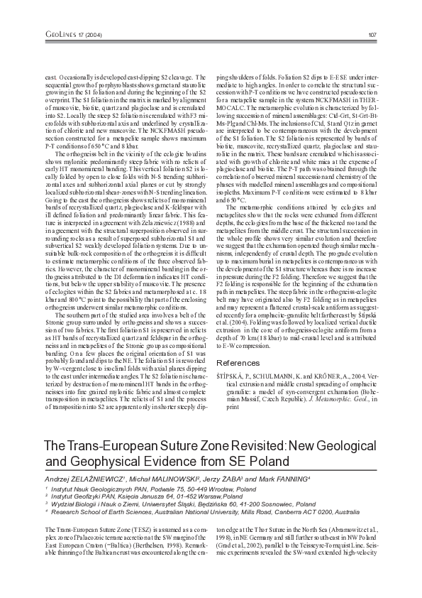 (PDF) The Trans-European Suture Zone Revisited: New Geological and ...