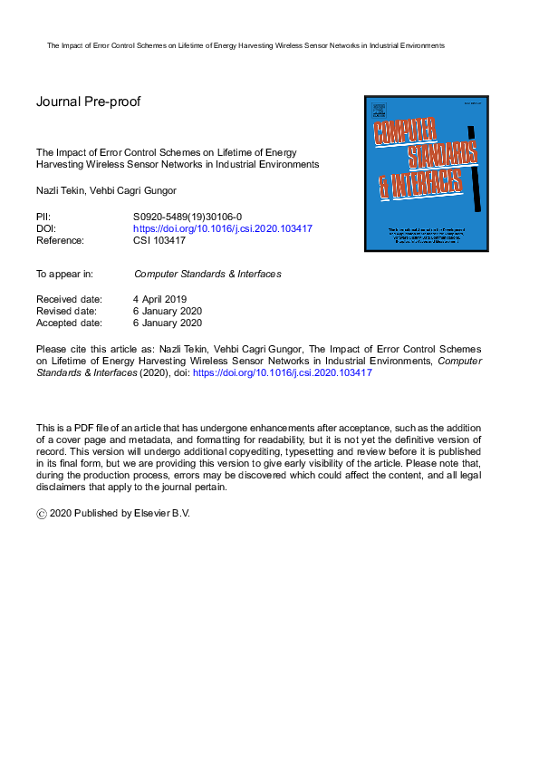 The Impact Of Error Control Schemes On Lifetime Of Energy Harvesting Wireless Sensor Networks In