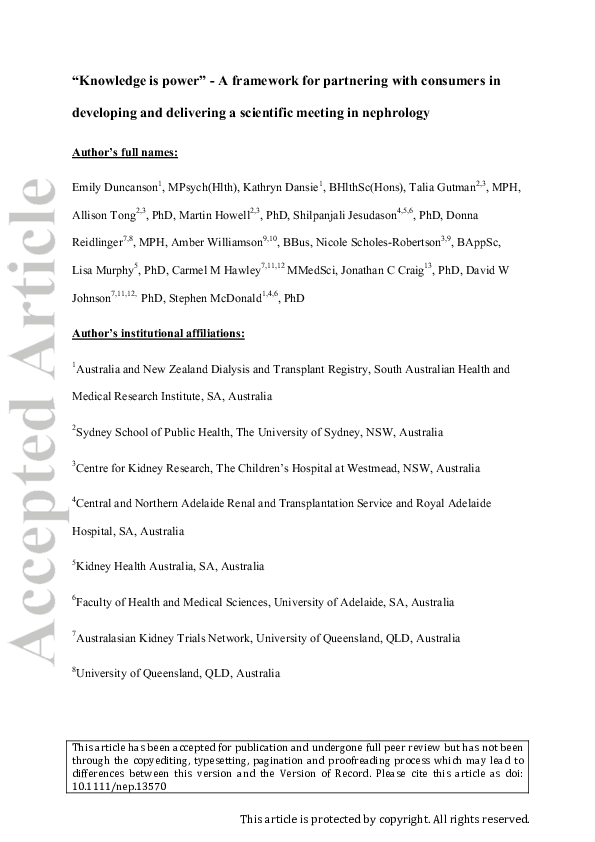 (PDF) ‘Knowledge is power’: A framework for partnering with consumers ...