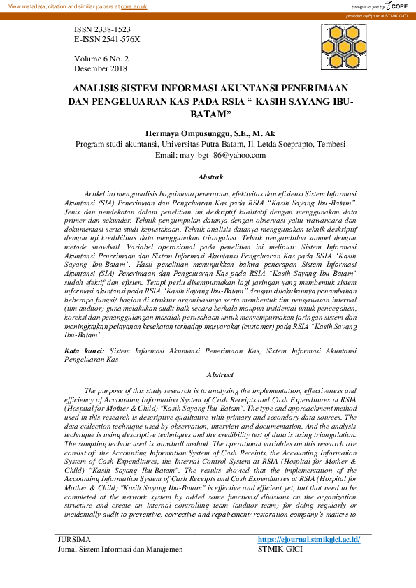 (PDF) Analisis Sistem Informasi Akuntansi Penerimaan Dan Pengeluaran ...