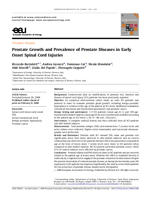 (PDF) Prostate Growth and Prevalence of Prostate Diseases in Early ...