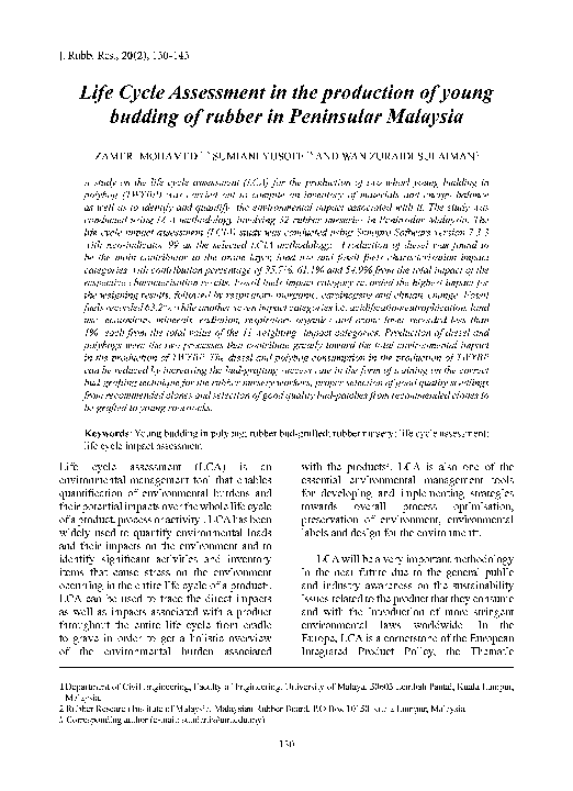 (PDF) Life Cycle Assessment in the production of young budding of ...