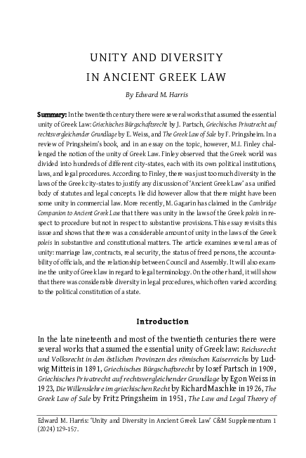 (PDF) UNITY AND DIVERSITY IN ANCIENT GREEK LAW - Proofs