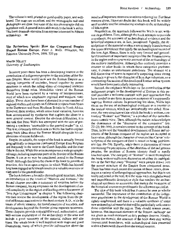 (PDF) The Barbarians Speak: How the Conquered Peoples Shaped Roman Europe