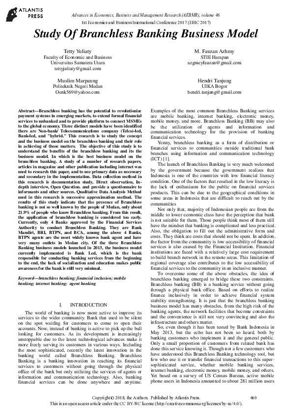 (PDF) Study Of Branchless Banking Business Model