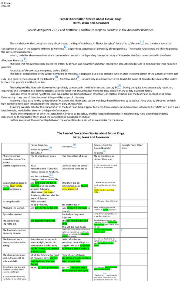 (PDF) Parallel Conception Accounts of Kings-Jesus, Izates, and ...